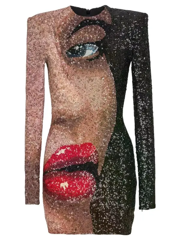 Balmain Embellished Mini Dress - Black