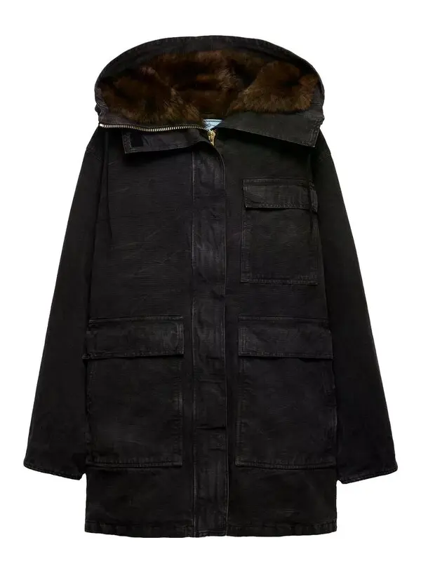 Prada Canvas Coat - Black