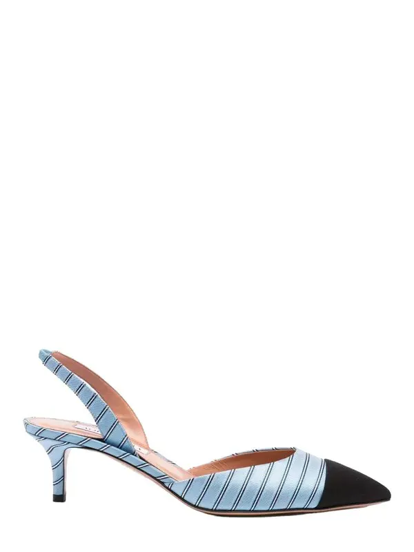 AQUAZZURA Stripe Slingback Pumps - Blue