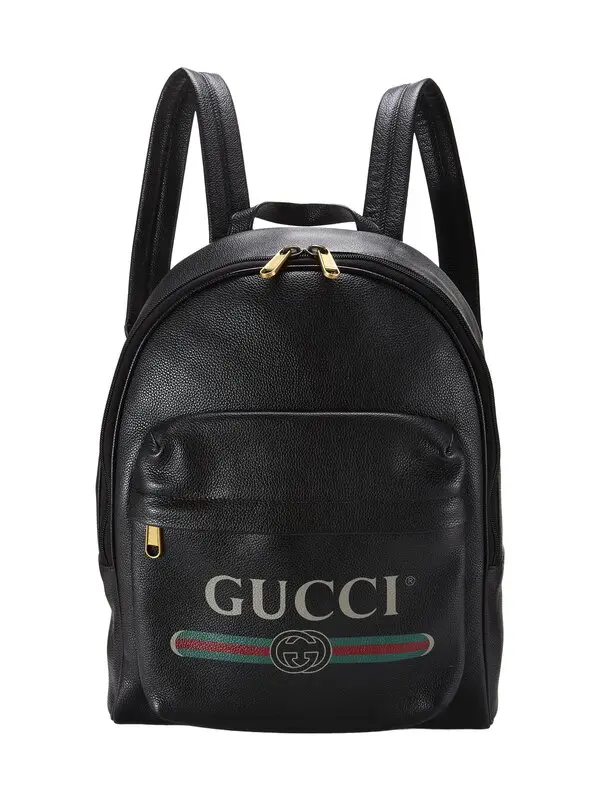 Gucci Leather Backpack - Black