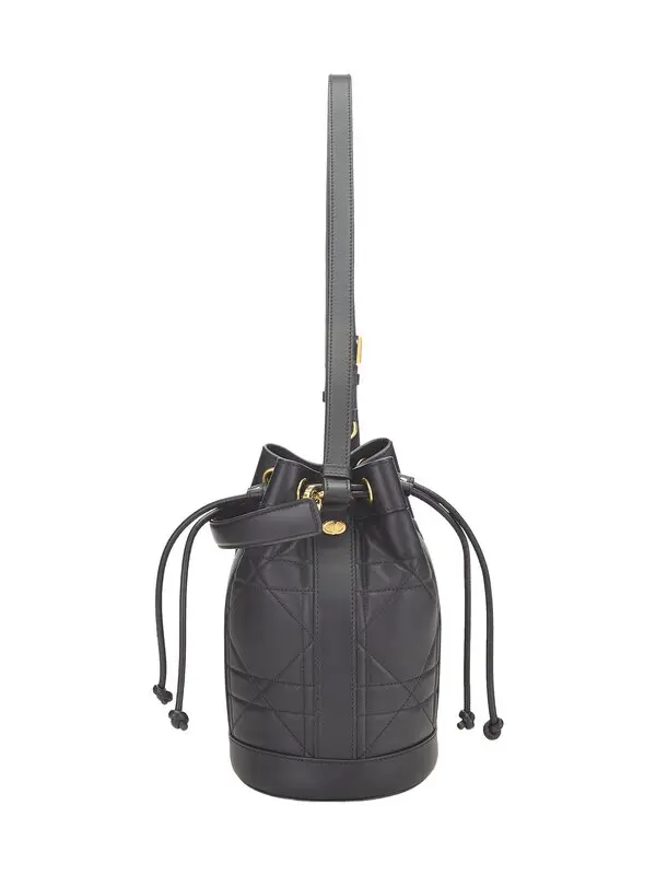 Dior Cannage Calfskin Bucket Backpack - Black