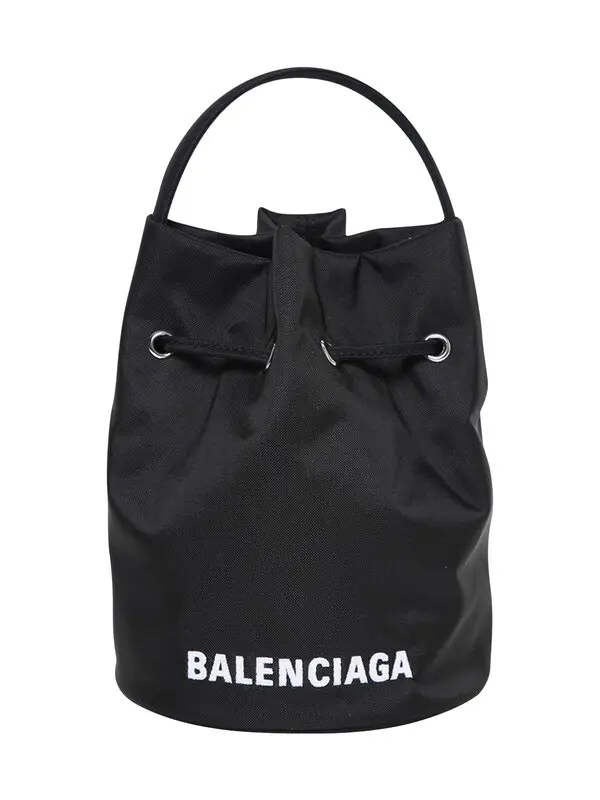 Balenciaga Wheel Drawstring Xs Bucket Bag - Black