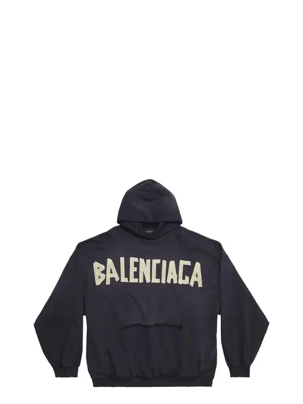 Balenciaga Ripped Pocket Hoodie - Black