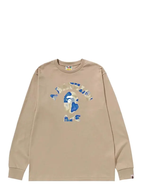 A BATHING APE Liquid Camo College Long-sleeve Tee 'beige - Tan