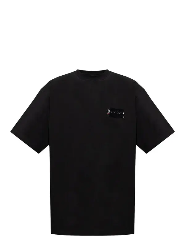 Balenciaga Large Fit T-shirt /white/red - Black