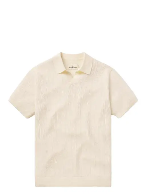 THE NORMAL BRAND Robles Textured Knit Polo - Ivory