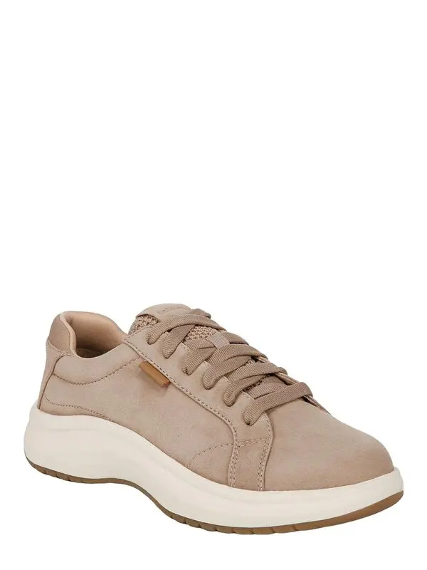 Dr. Scholl'S Leather Sneakers With Plantar Fasciitis Technology - Taupe
