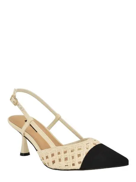Nine West Railen Pointed Toe Slingback Pumps - Ivory