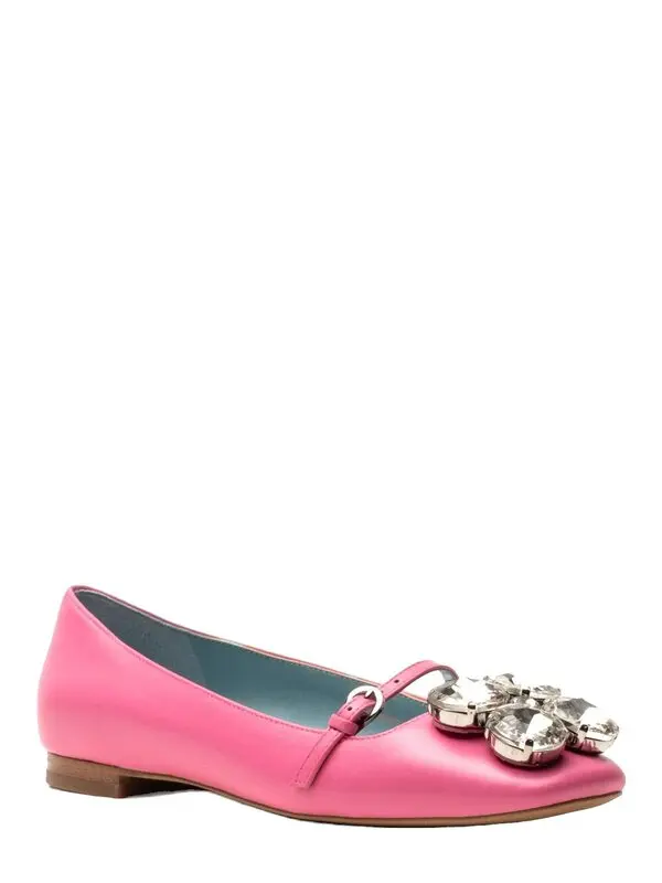 FRANCES VALENTINE Josephine Crystal Embellished Flat - Pink