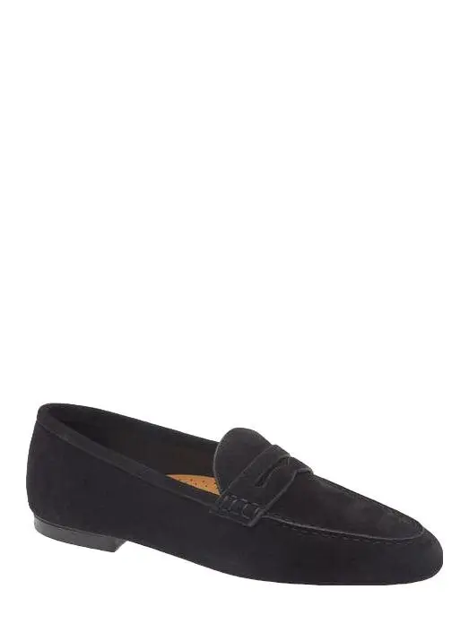 Ralph Lauren Purple Label Collins Suede Penny Loafer - Black