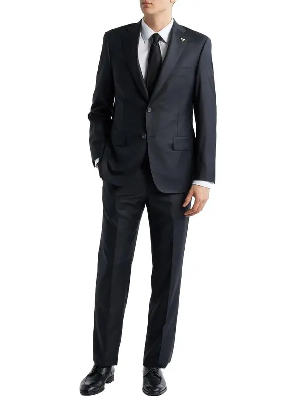 HERITAGE GOLD Honey Way Regular Fit Super 150s Grey Wool Suit - Charcoal