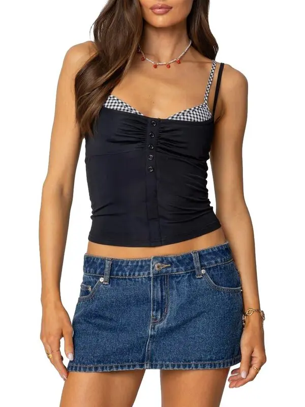 EDIKTED Layered Camisole - Black