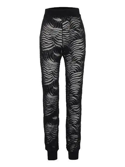 THEO THE LABEL Artemis Fern Lace Track Pants - Black