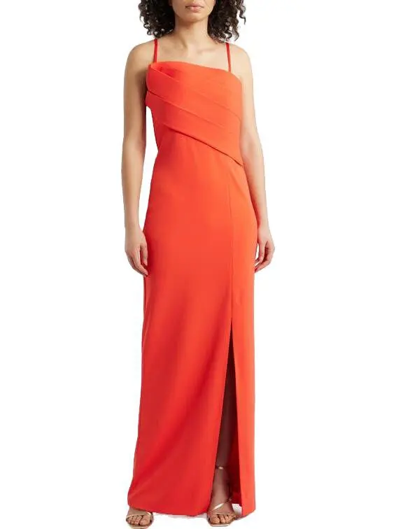 Vince Camuto Drape Neckline Sleeveless Gown - Poppy