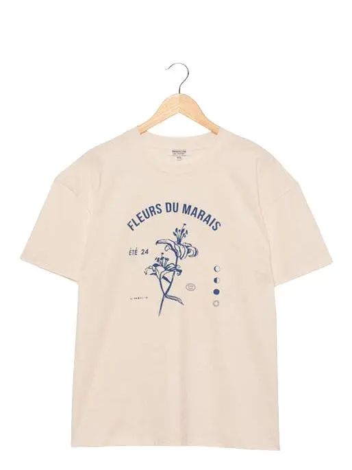 GOTTEX BEACH LIFE Printed Oversized T-shirt - Navy/off White