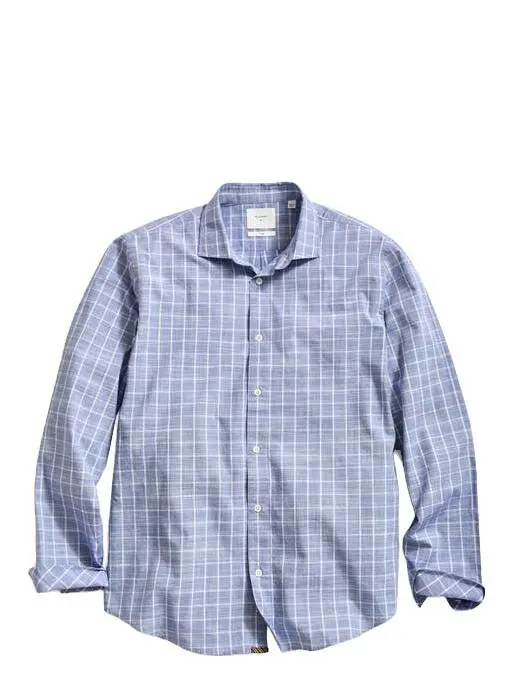 Billy Reid Hutcheson Plaid Button-up Sport Shirt - Carbon Blue/ White