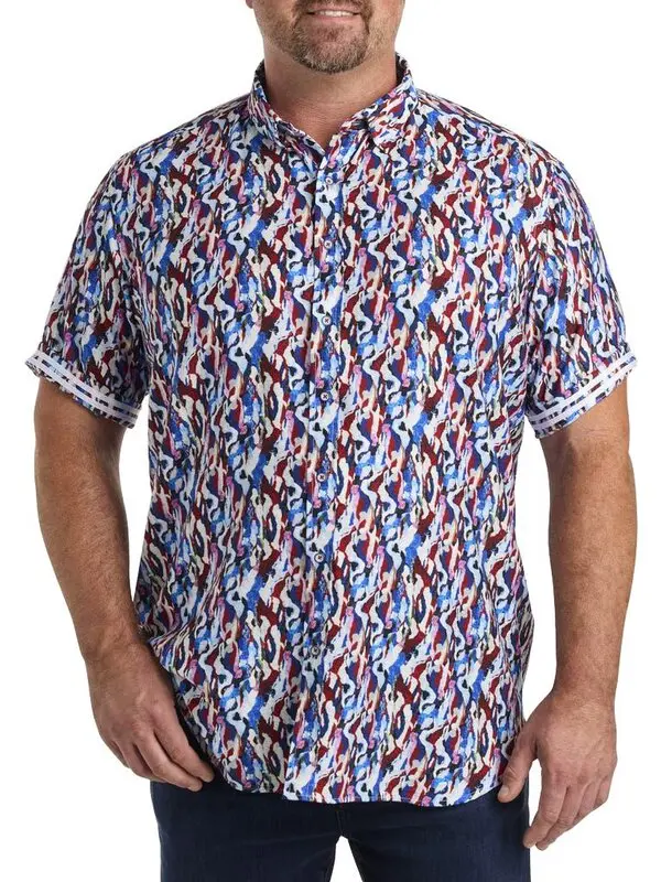 Robert Graham Big & Tall Crue Sport Shirt - Blue