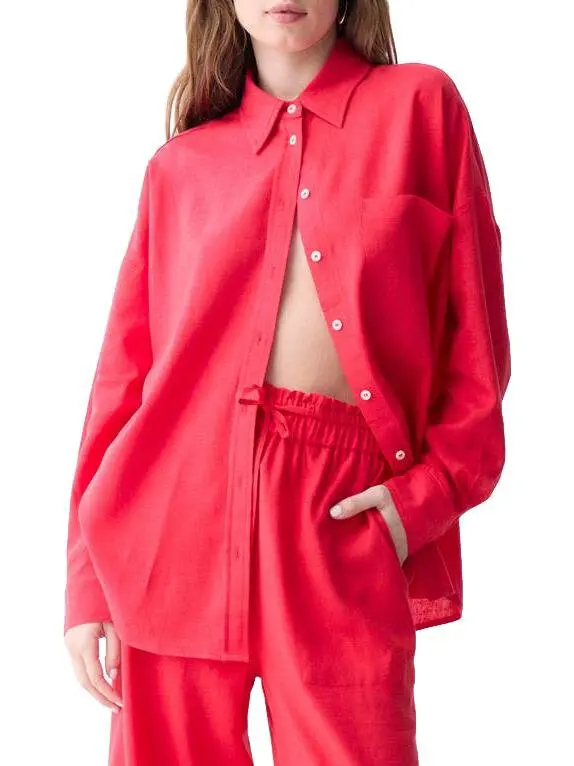 Deluc Déluc. Roxa Button-up Tunic Shirt - Red