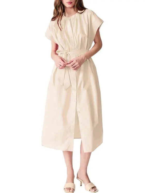 Deluc Déluc. Cancela Cap-sleeve Cotton Poplin Shirtdress - Butter