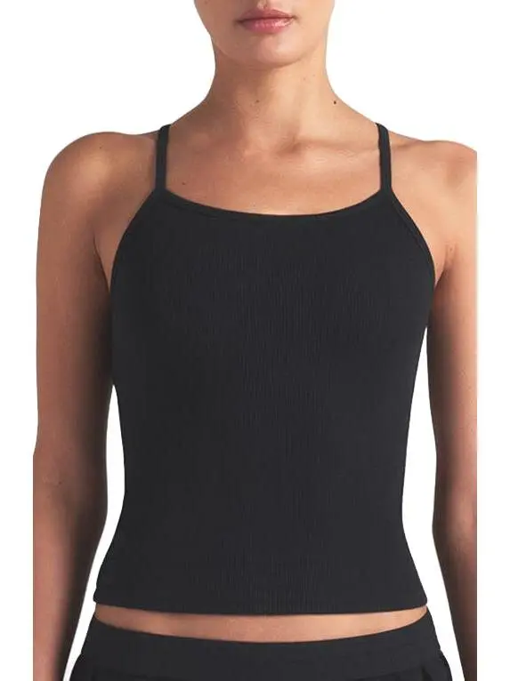 SKIMS Stretch Cotton Rib Scoop Tank - Soot