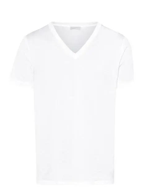 Hanro Cotton Sporty V-neck Cotton T-shirt - White