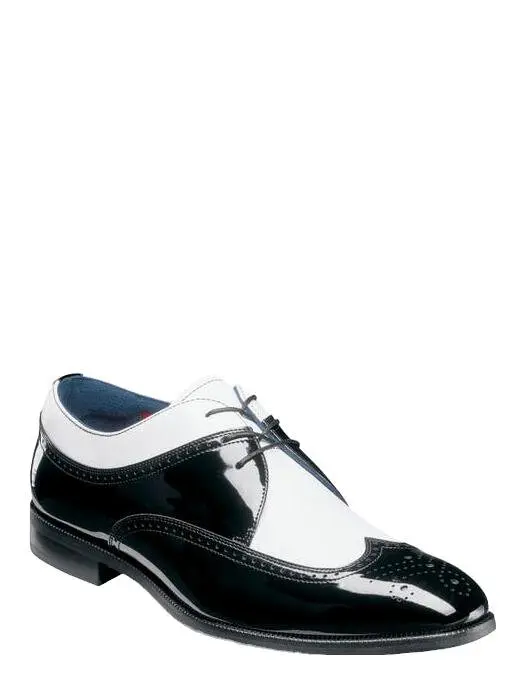 STACY ADAMS Dayton Ii Wingtip Oxford - Black/ White