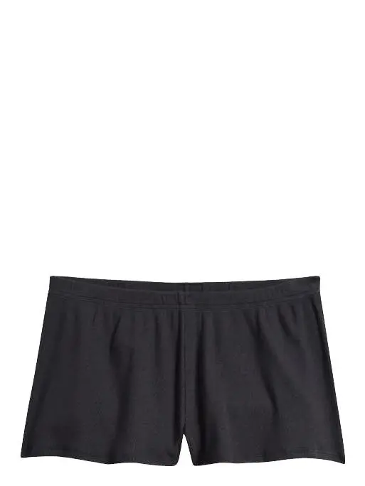 SKIMS Stretch Cotton Rib Loose Shorts - Soot