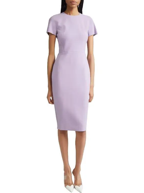 Victoria Beckham Fitted Double Crepe T-shirt Dress - Lilac