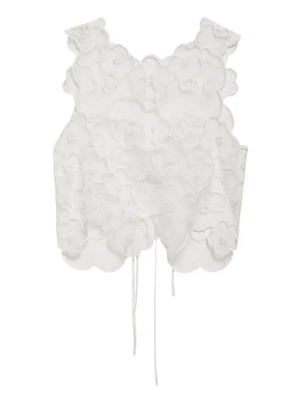 Cecilie Bahnsen Alfie Floral Embroidered Top - White