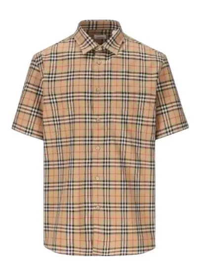 Burberry Novacheck Pattern Cotton Shirt - Archive Beige