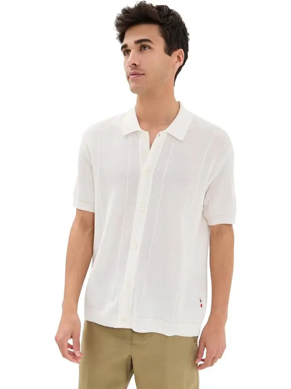Orlebar Brown Tiernan Knit Button Polo - White