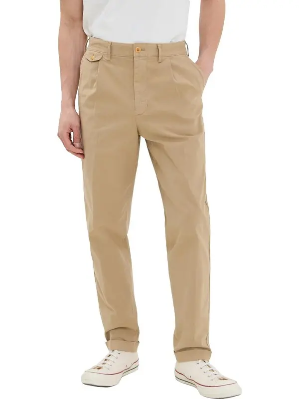 ALEX MILL Standard Pleated Chinos - Vintage Khaki