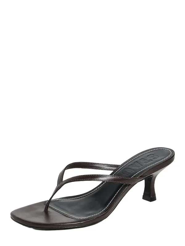 Staud Freja Kitten Heel Thong Sandals - Espresso