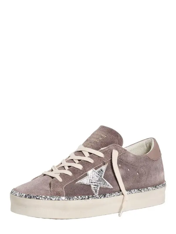 Golden Goose Hi Star Suede Sneakers - Cinder/silver