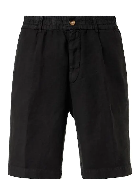 Brunello Cucinelli Linen Bermuda Shorts - Black