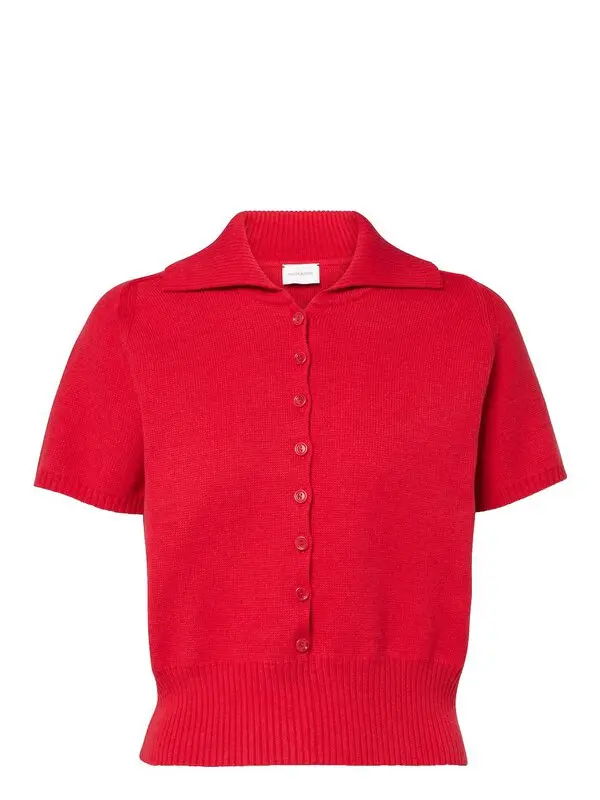 Magda Butrym Cropped Cotton-blend Sweater - Red
