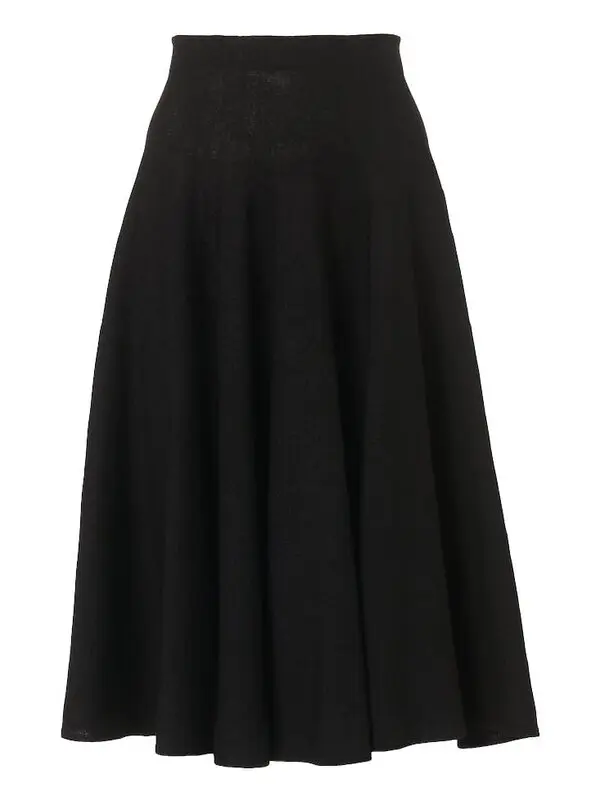 THE ROW Jaliah Linen And Cotton-blend Midi Skirt - Black