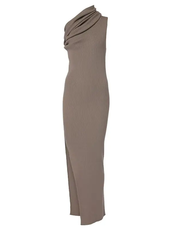 Rick Owens One-shoulder Maxi Dress - Brown