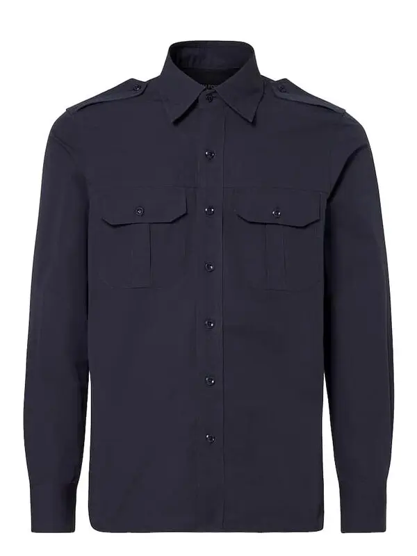 TOM FORD Cotton And Silk Poplin Shirt - Blue