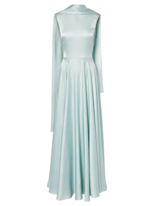 Solace London Emelia Scarf-detail Gown - Blue