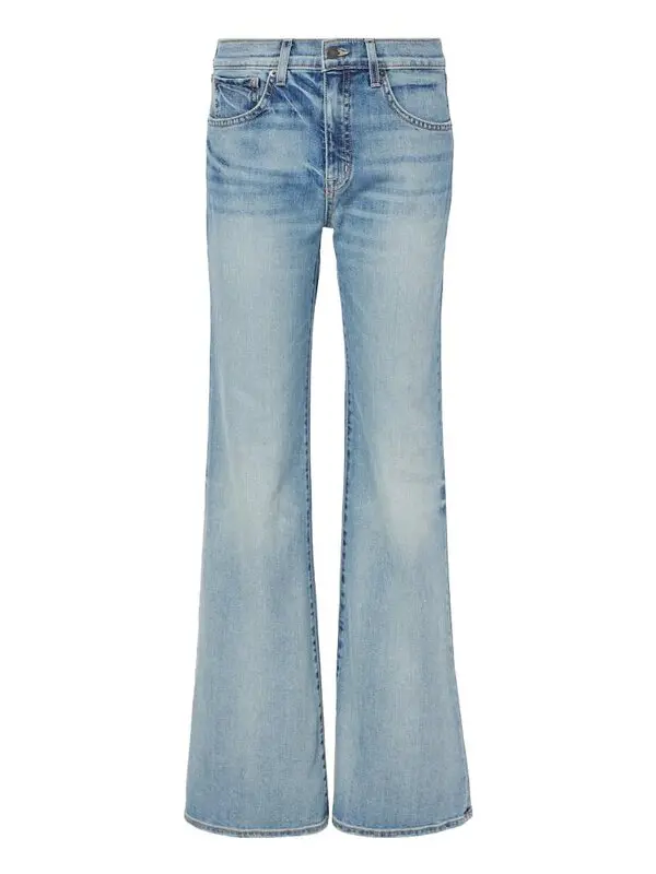 NILI LOTAN Celia Mid-rise Flare Jeans - Blue