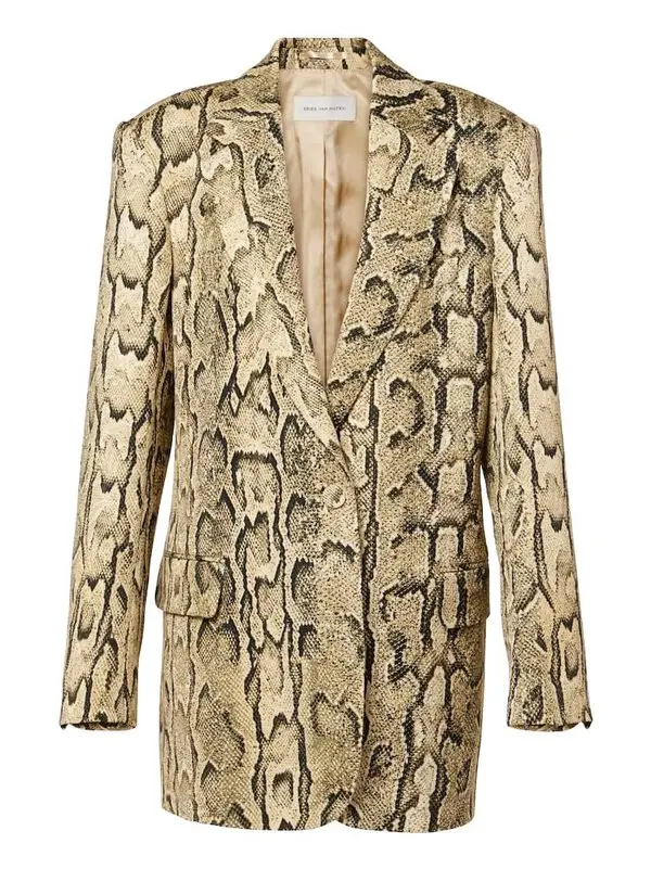 Dries Van Noten Snake-effect Jacquard Blazer - Multicoloured