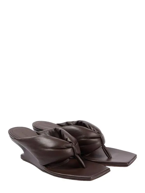 Rick Owens Cantilever 45 Leather Thong Sandals - Burgundy