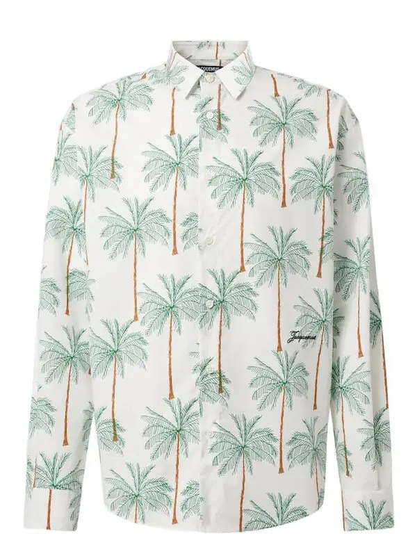 Jacquemus Simon Printed Cotton Shirt - White