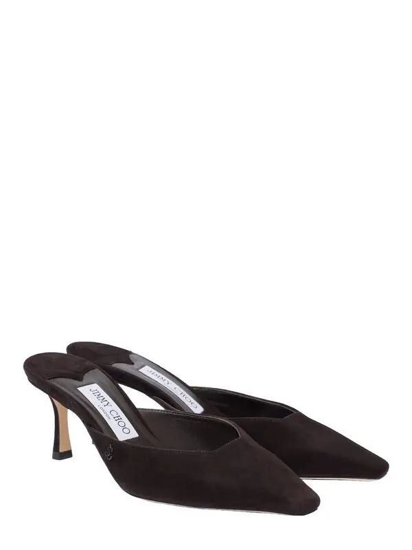 JIMMY CHOO Vivi 65 Suede Mules - Brown