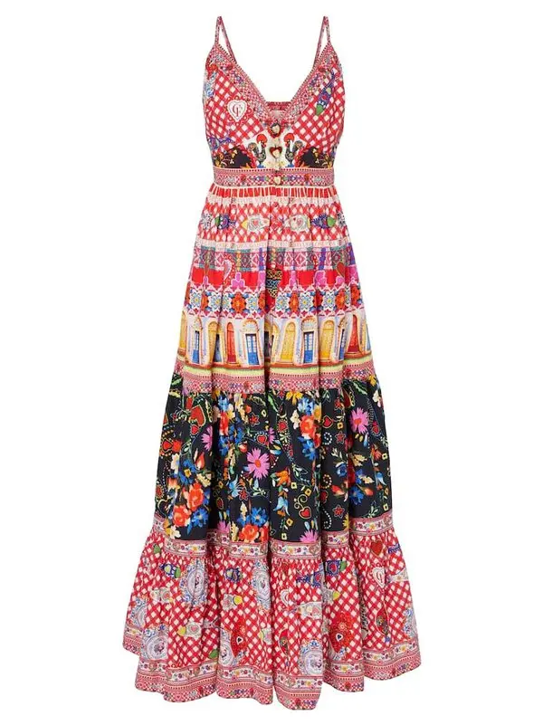 Camilla Printed Cotton Maxi Dress - Multicoloured