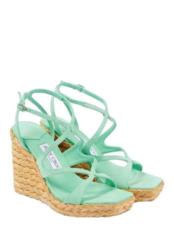 JIMMY CHOO Ayla 110 Espadrille Wedges - Green