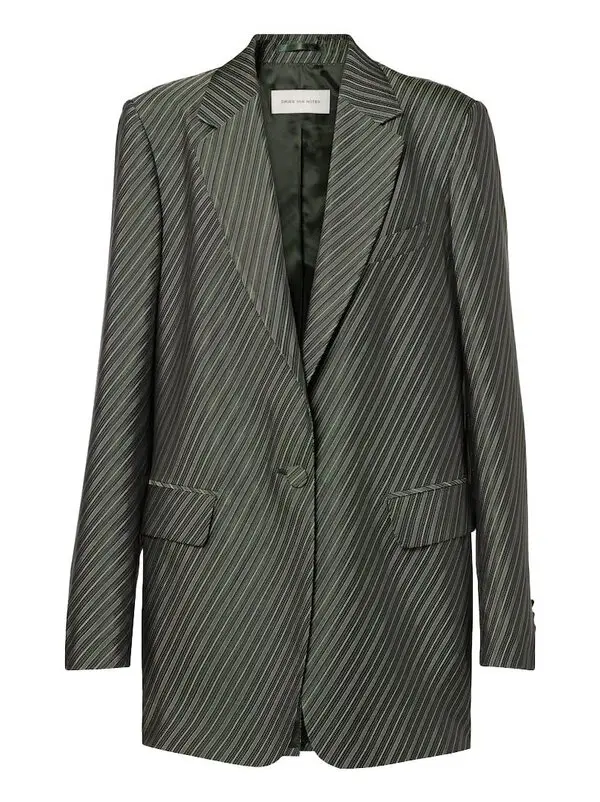 Dries Van Noten Striped Blazer - Green