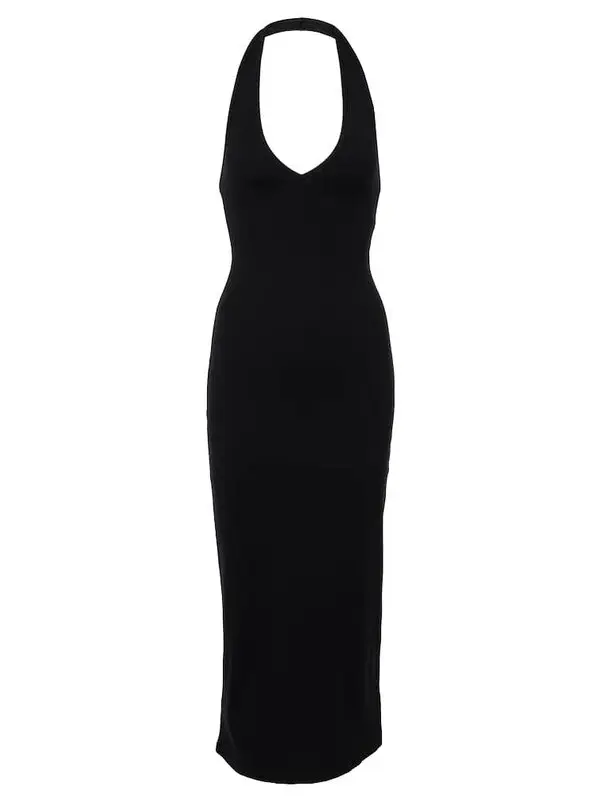 NILI LOTAN Stevie Cotton Jersey Midi Dress - Black