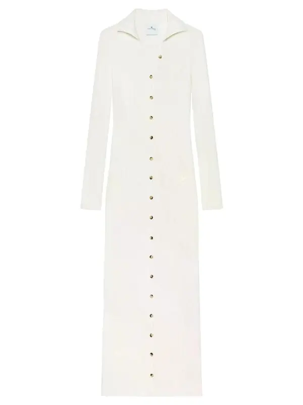 COURREGES Ribbed Maxi Dress - White